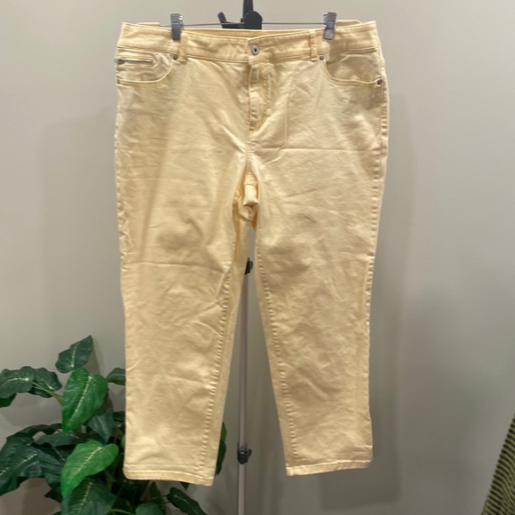 Chico's | Jeans | Chicos Platinum Denim Pale Yellow Ultimate Ankle ...